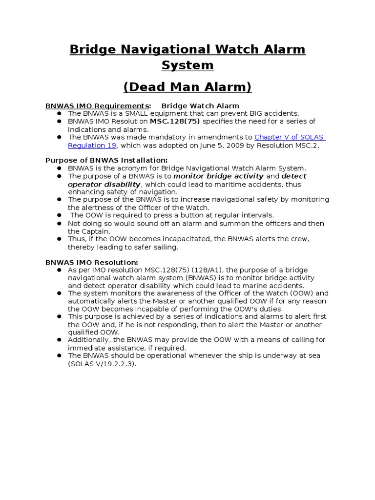 Bridge Navigational Watch Alarm System 1 | PDF | Shipping | Transport