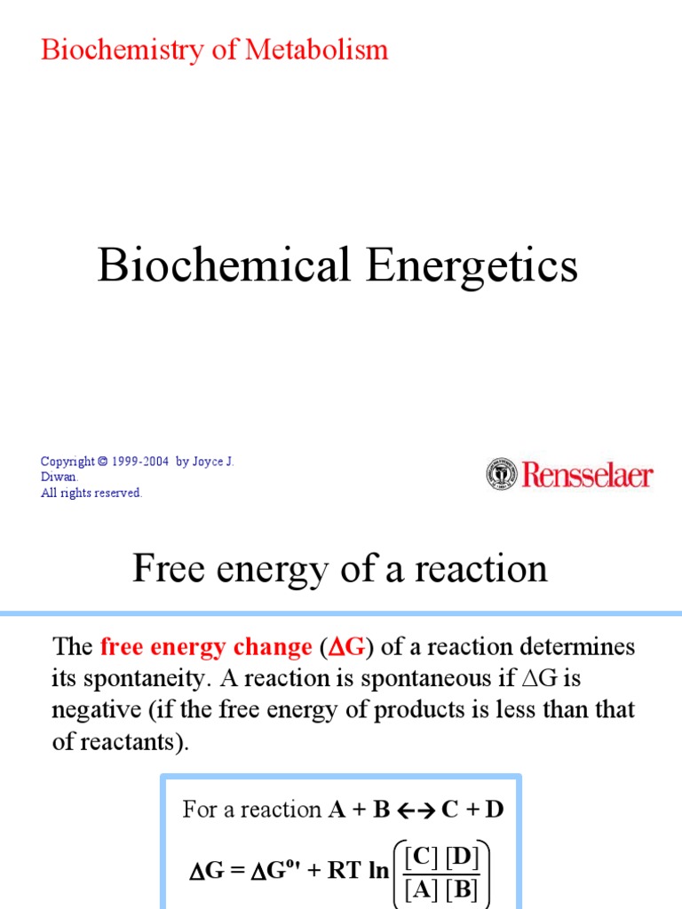 Biochemical Energetics: Biochemistry of Metabolism | PDF | Adenosine ...