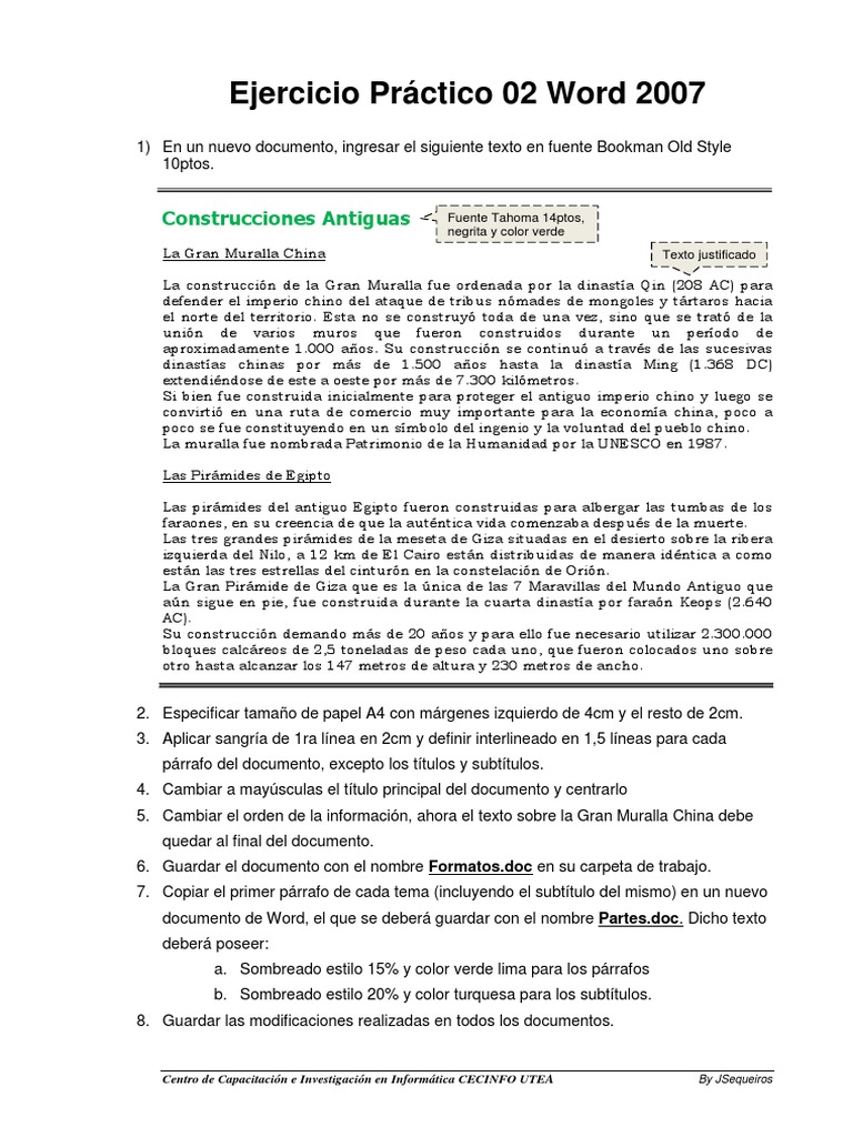 Ej Practico 02 Word | PDF | Pirámides egipcias | China