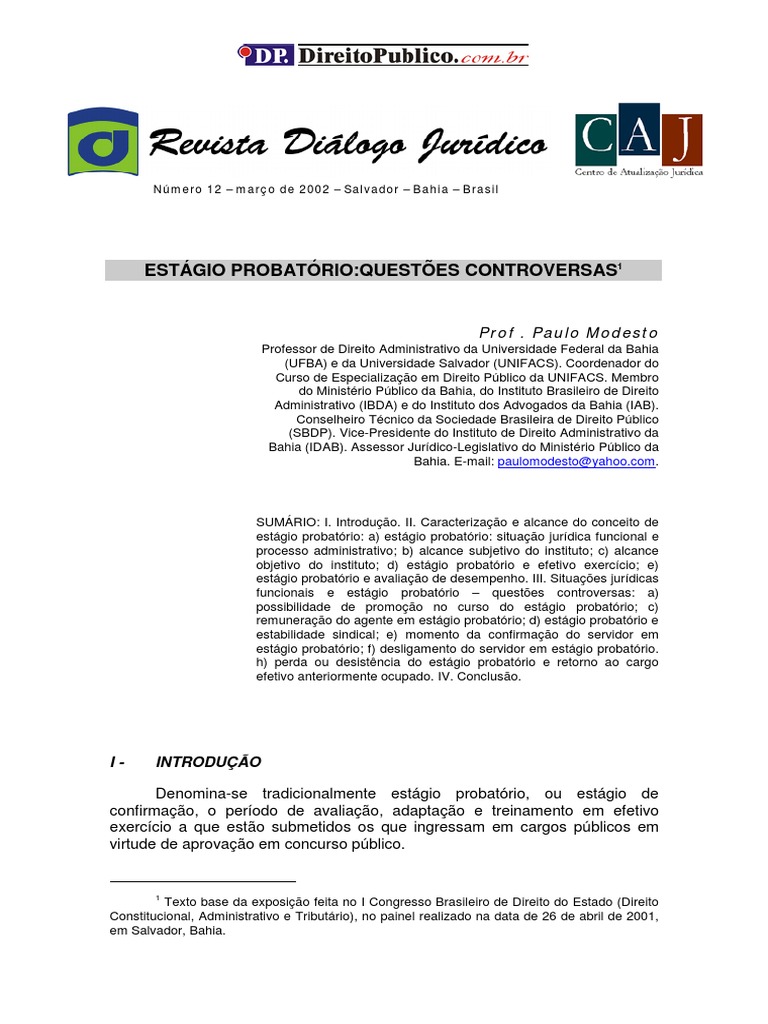 Estagio Probatorio.pdf | Administração Pública | Banco de Horas