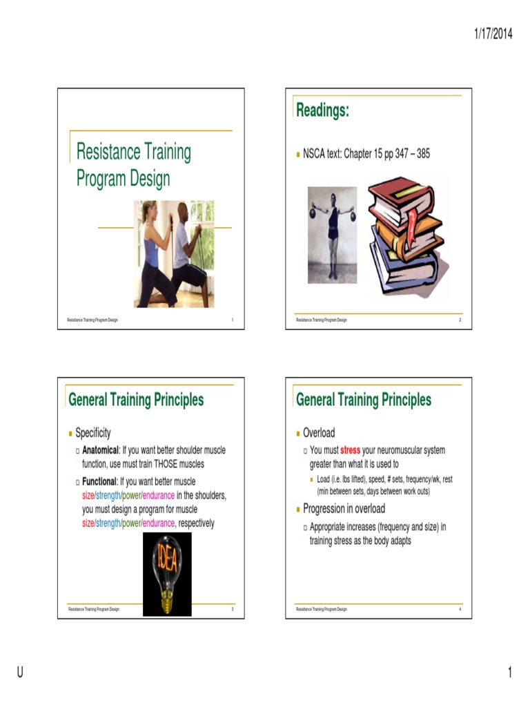Resistance Training Program Design | PDF | Strength Training | Physical ...