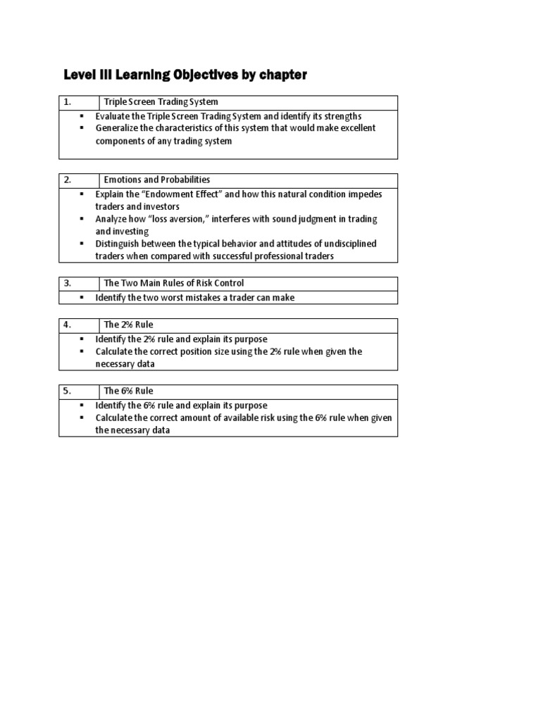 Level III Learning Objectives | PDF | Statistics | Regression Analysis