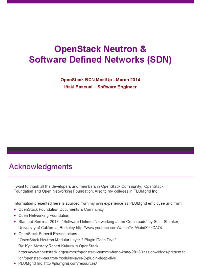 Openstack Neutron and SDN | PDF | Open Stack | Networks