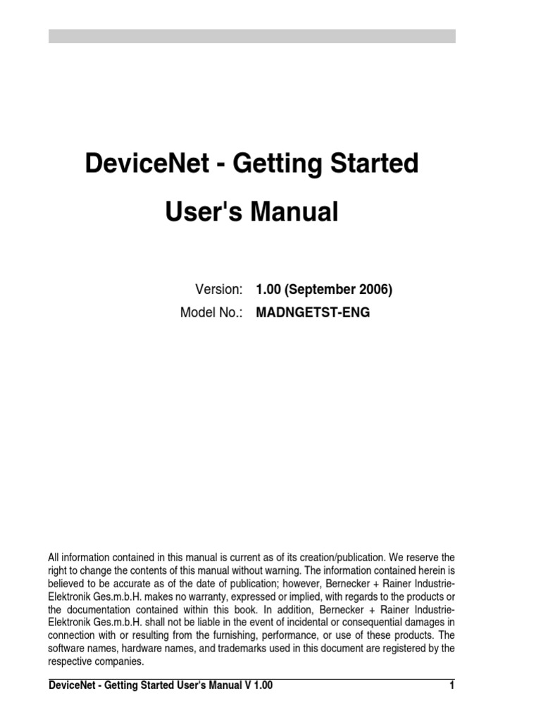 B&R DeviceNet | PDF | Computer Network | Ip Address