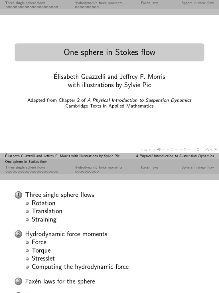 2 - One Sphere in Stokes Flow | Download Free PDF | Fluid Dynamics ...