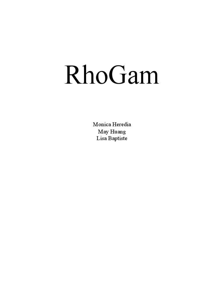RhoGam Overview and Applications | PDF