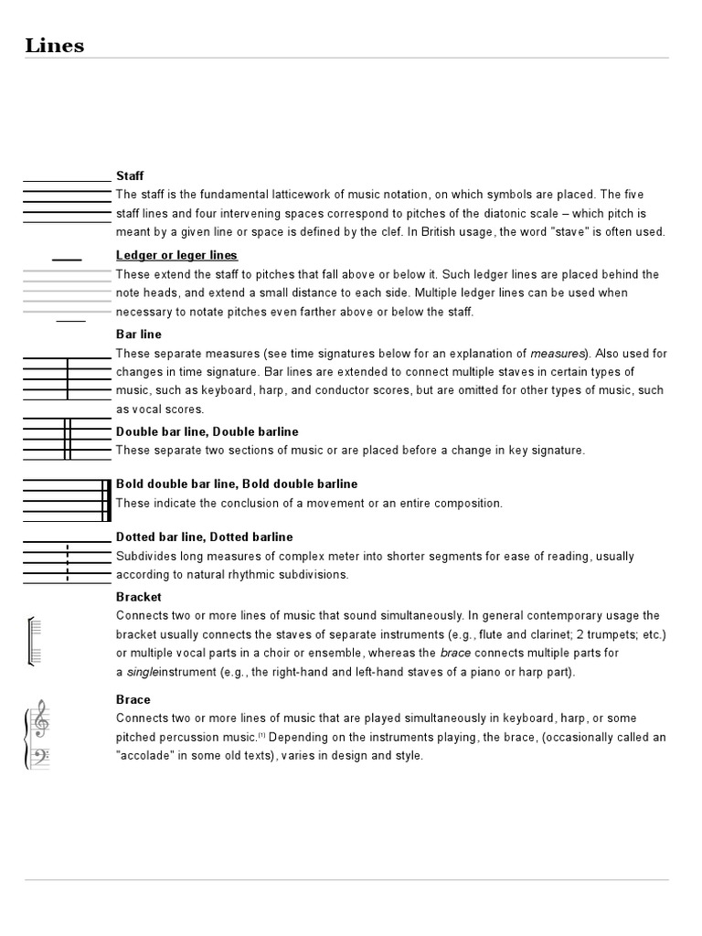 List of Musical Symbols | Download Free PDF | Clef | Notation
