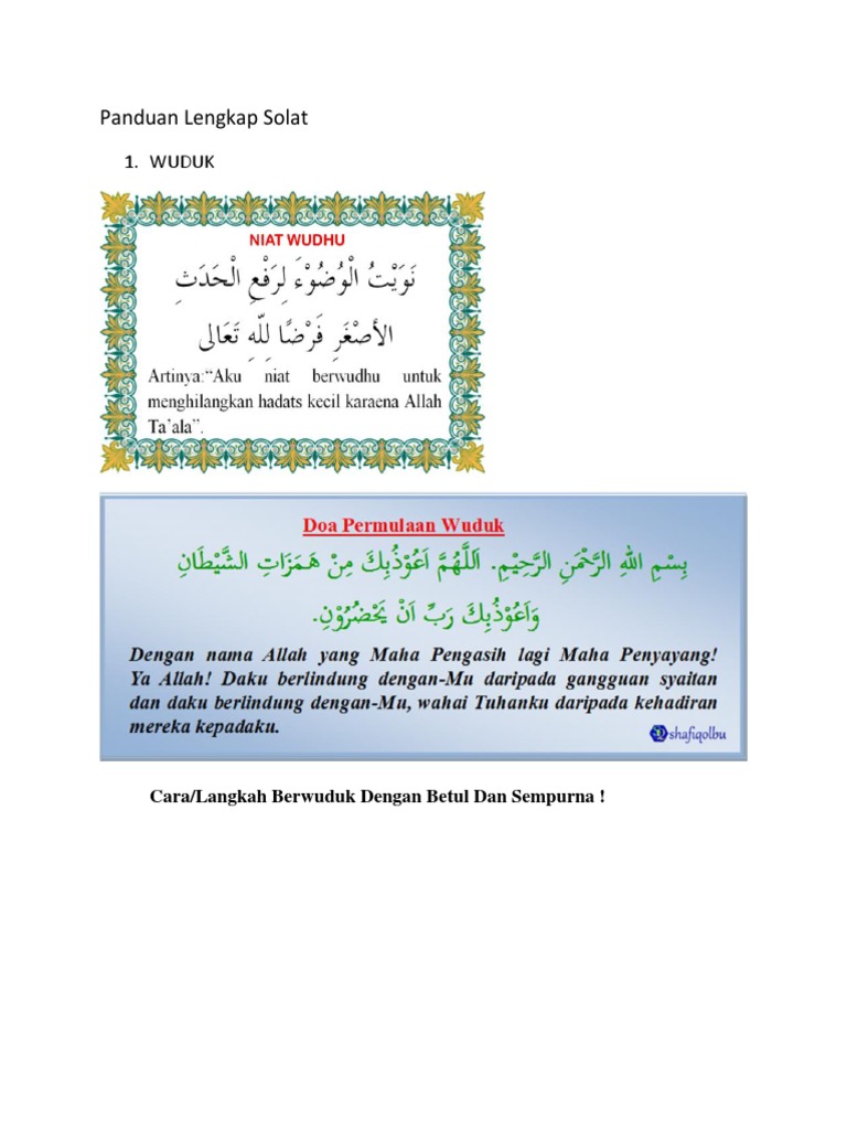 Panduan Lengkap Solat PDF | PDF