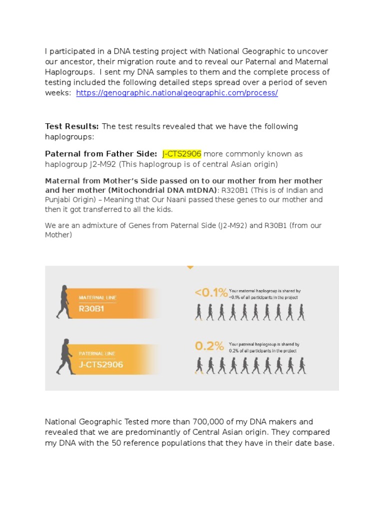 National Geographic DNA Testing Results | PDF | Mitochondrial Dna ...