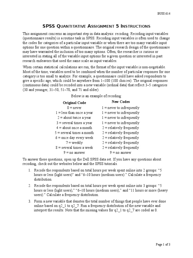 SPSS Recoding and Analysis Guide | PDF | Skewness | Mean