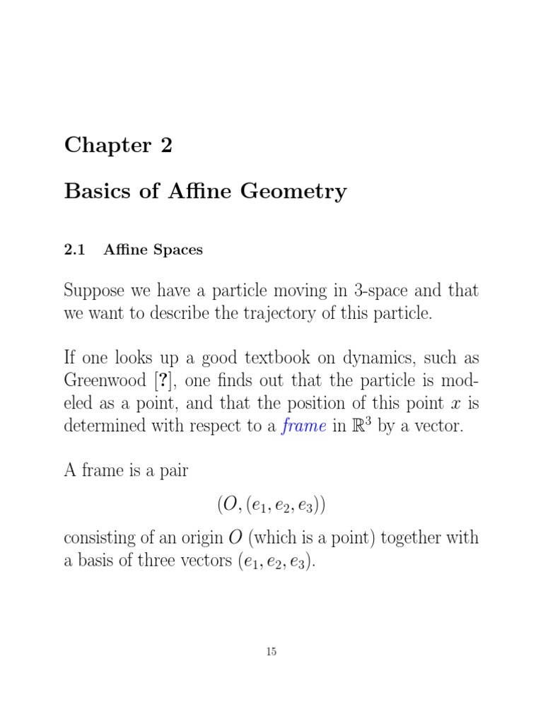 Affine Geometry | PDF | Linear Subspace | Vector Space