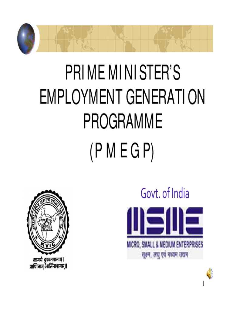Presentation On PMEGP Scheme | Download Free PDF | Employment | Banking