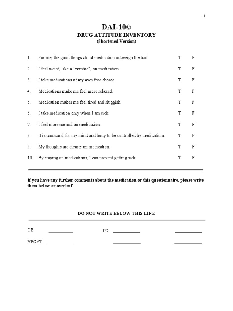 No13DAI-10 (Drug Attitutde Inventory) | PDF | Self-Improvement | Wellness