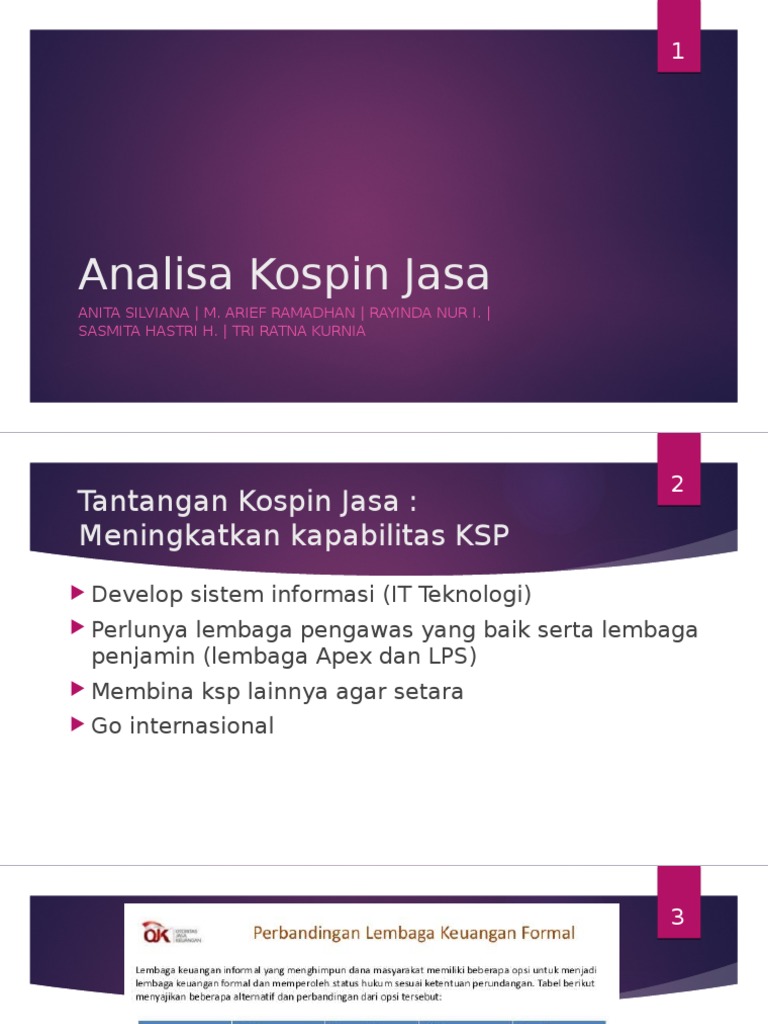 Analisa Kospin Jasa (Kelompok Koperasi) | PDF