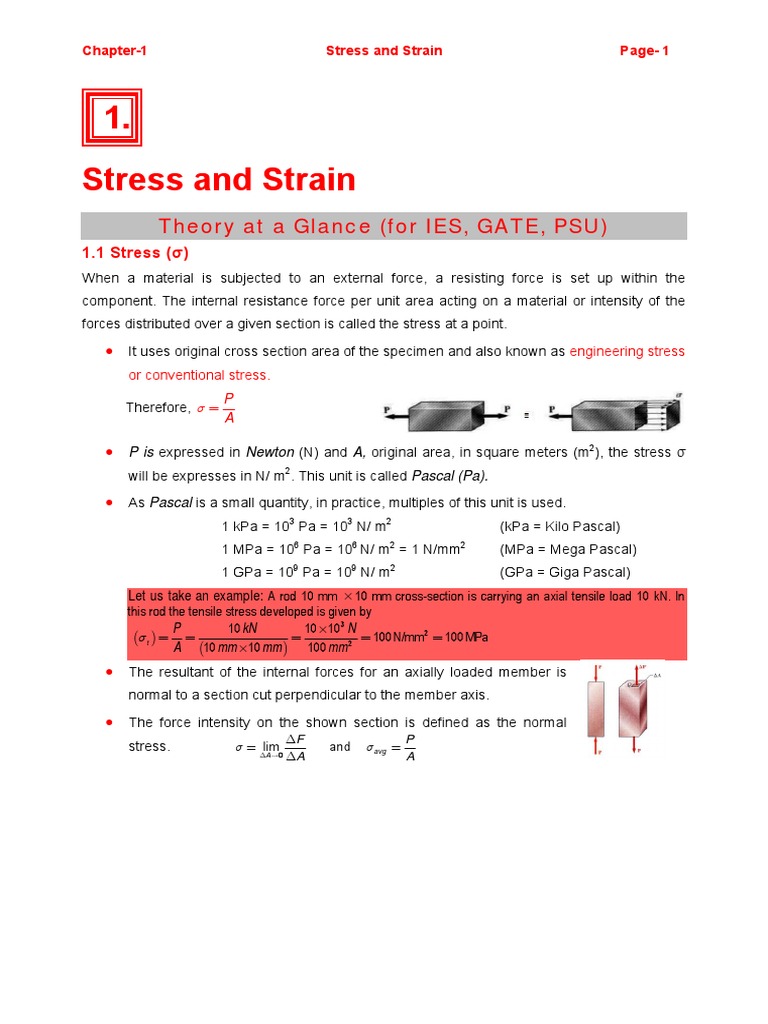 Chapter - 1 Stress and strain.pdf | Deformation (Engineering) | Young's ...