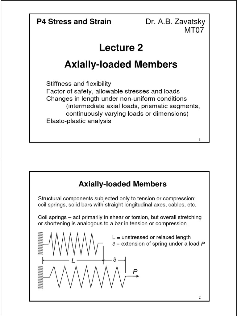 Axially Loaded Members | PDF | Stiffness | Stress (Mechanics) Axially Loaded Members | PDF | Stiffness | Stress (Mechanics)