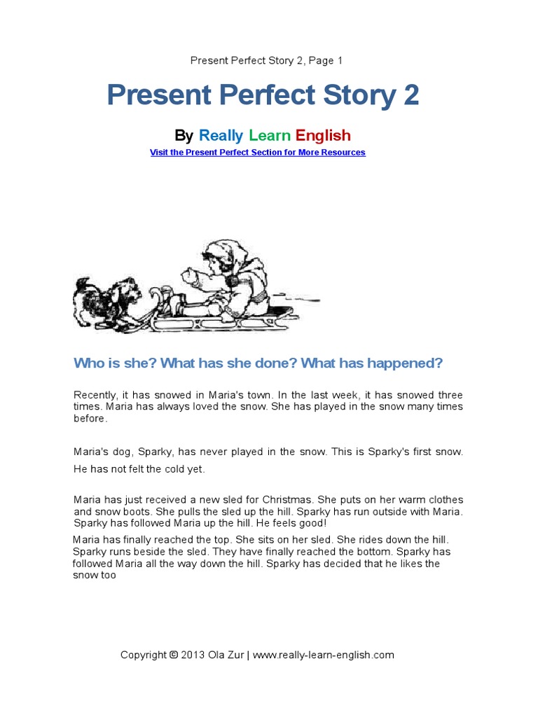Present Perfect Story 2 | PDF | Question | Rules