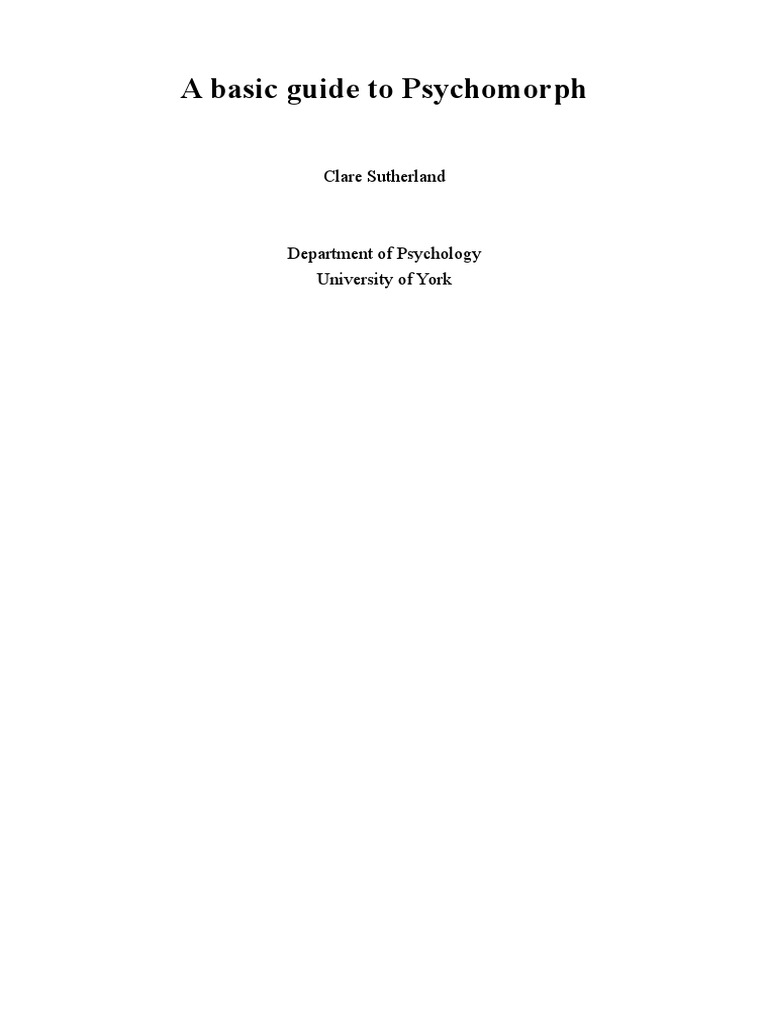 How To Use Psychomorph | PDF | Stereoscopy | Eyebrow