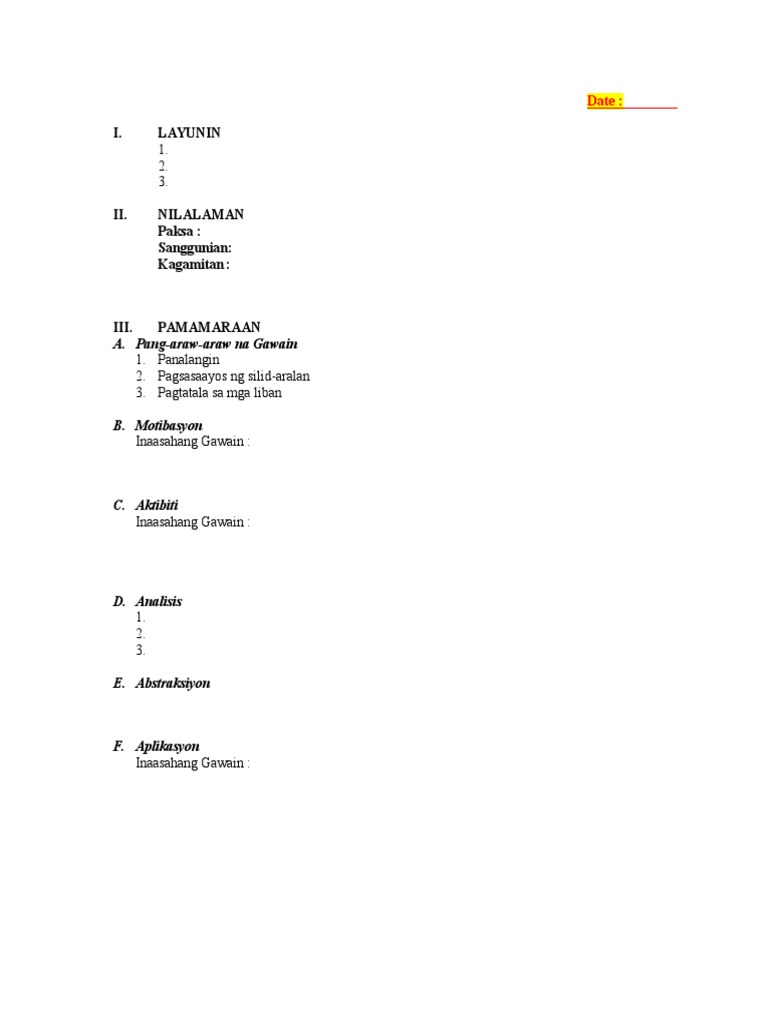 Lesson Plan K12 4a's (Semi-Detailed) | PDF