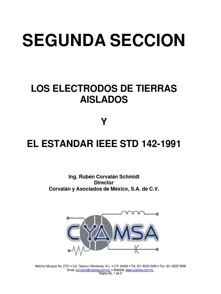 Segunda Seccion Tierras Aisladas. IEEE ST 142 1997 | PDF | Corriente ...