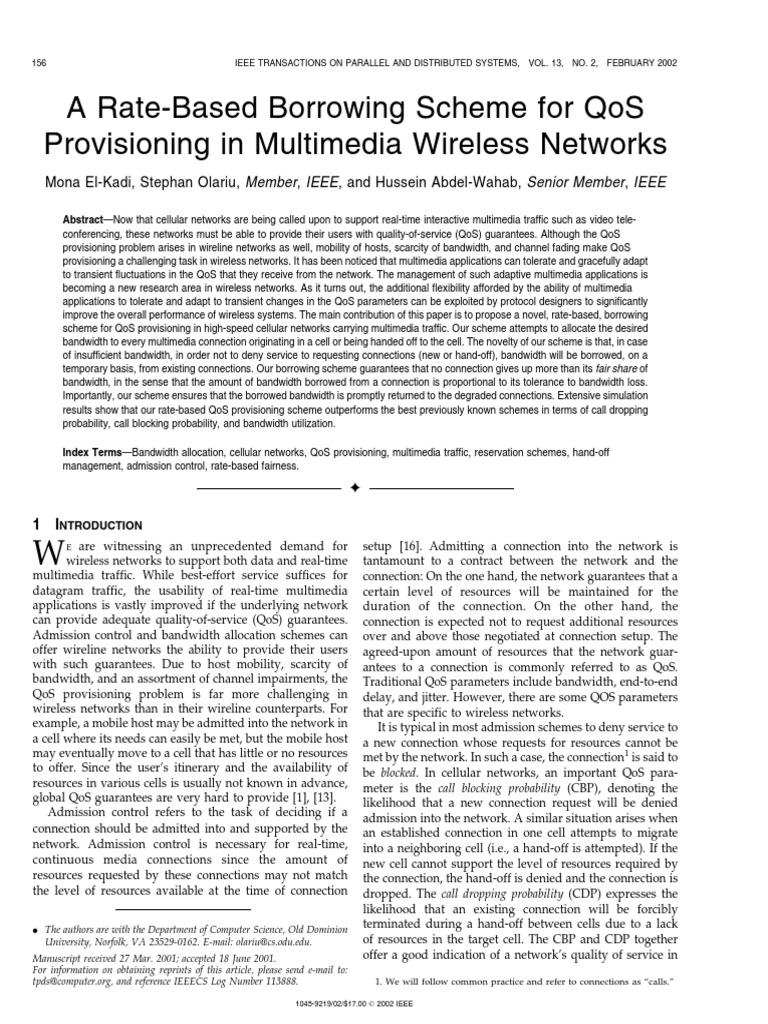 A Rate Based | PDF | Bandwidth (Computing) | Quality Of Service