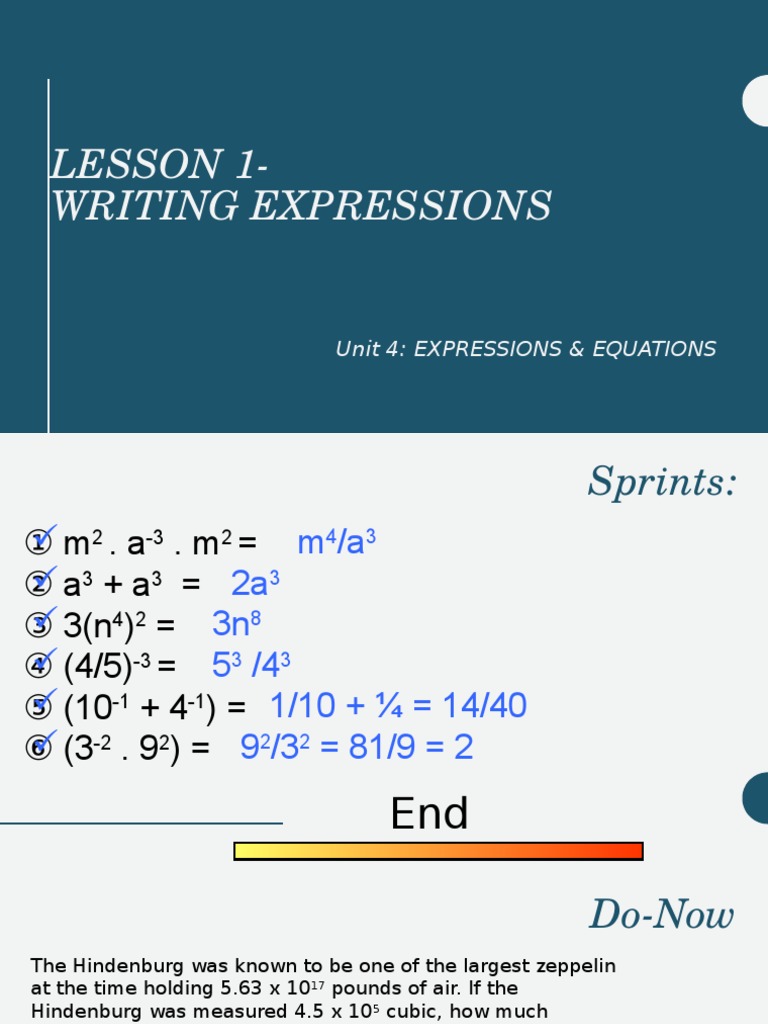Writing Expressions | PDF | Integer | Mathematical Concepts