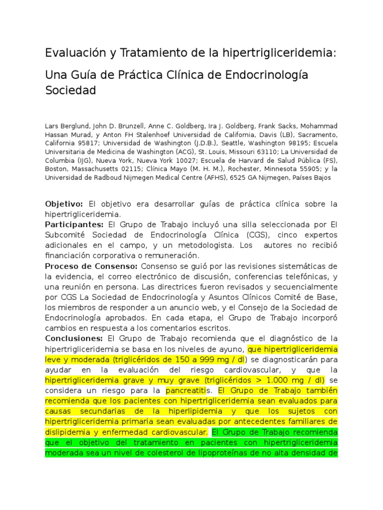 Hipertrigliceridemia | PDF | Triglicéridos | Lipoproteínas de baja densidad