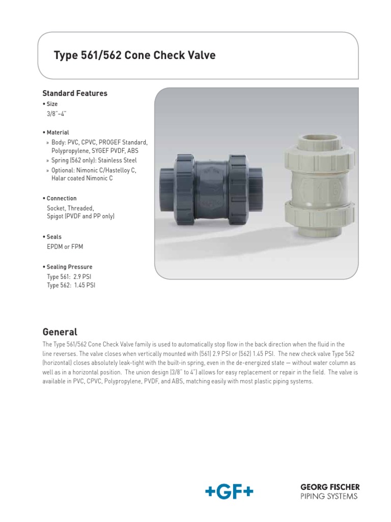 561 Check Valve - Data Sheet | PDF | Valve | Chemical Engineering