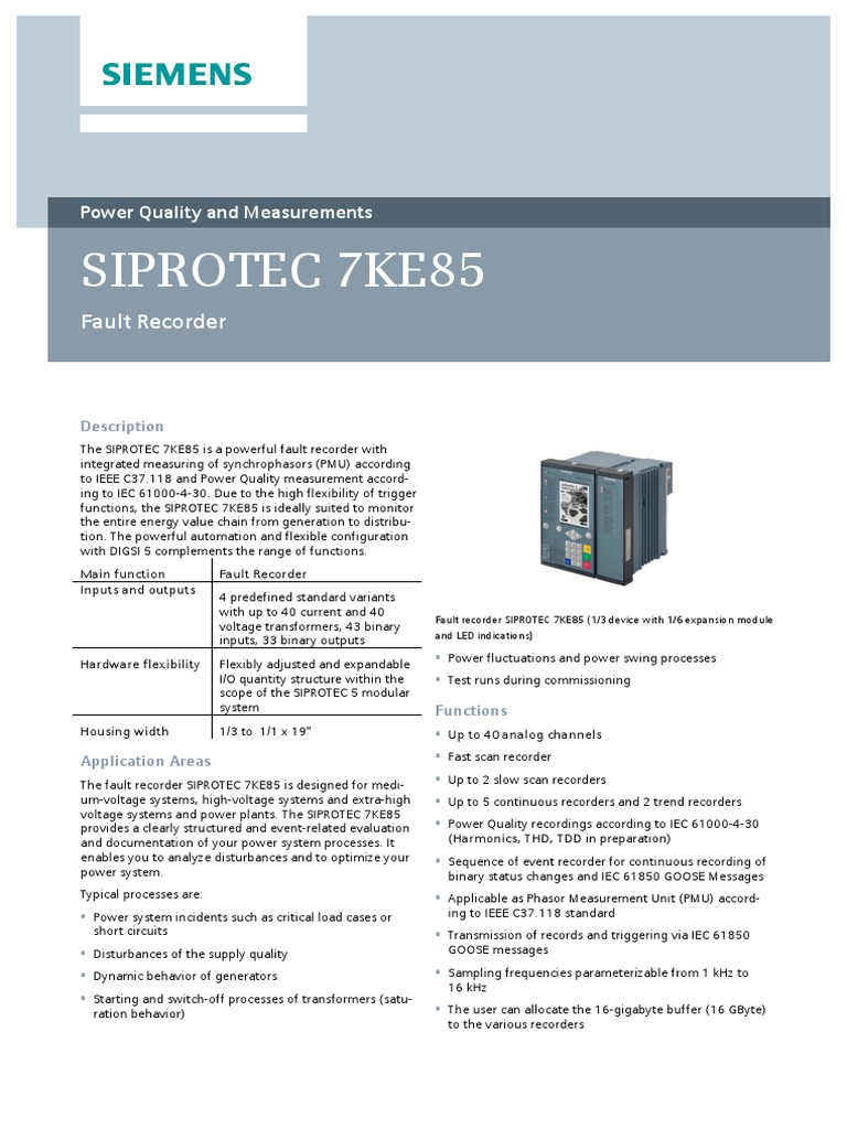 Siprotec 7ke85 v7 Profile | PDF | Communications Protocols | Digital ...