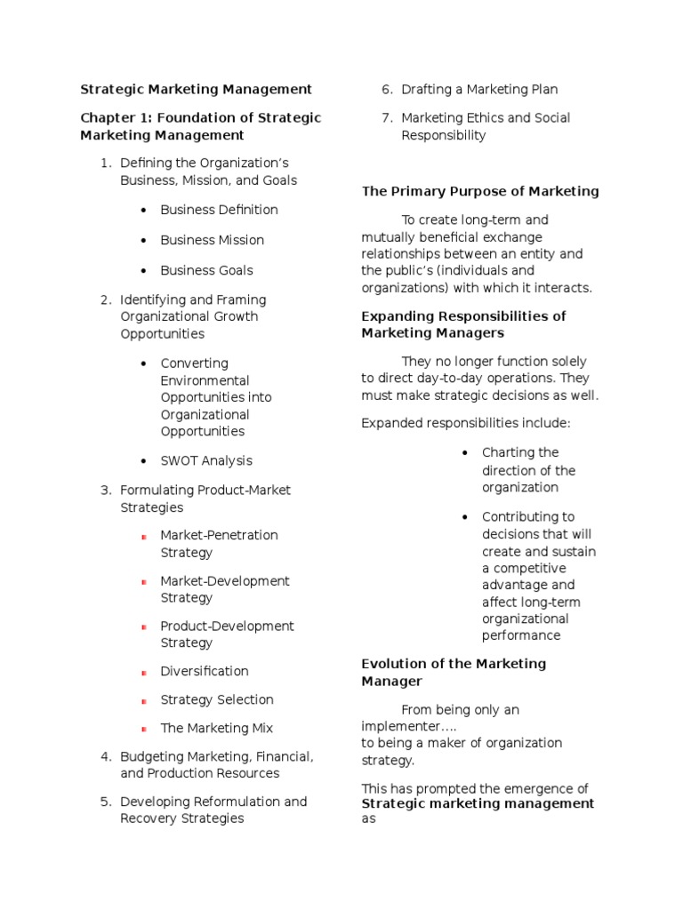 Strategic Marketing Management | PDF | Marketing Strategy | Strategic ...