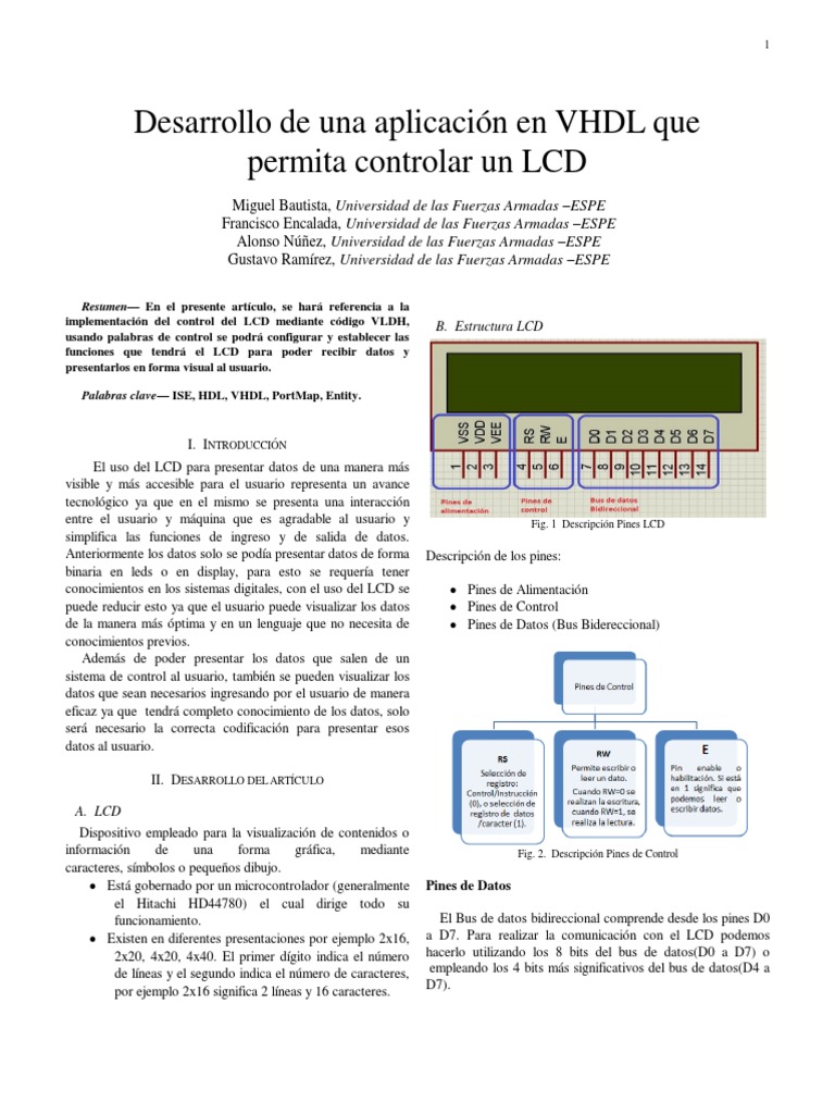 Funcionamiento LCD para FPGA | PDF | Pantalla de cristal líquido ...