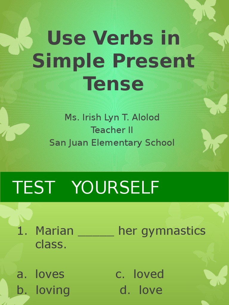 Use Verbs in Simple Present Tense | PDF | Language Families | Syntactic Relationships