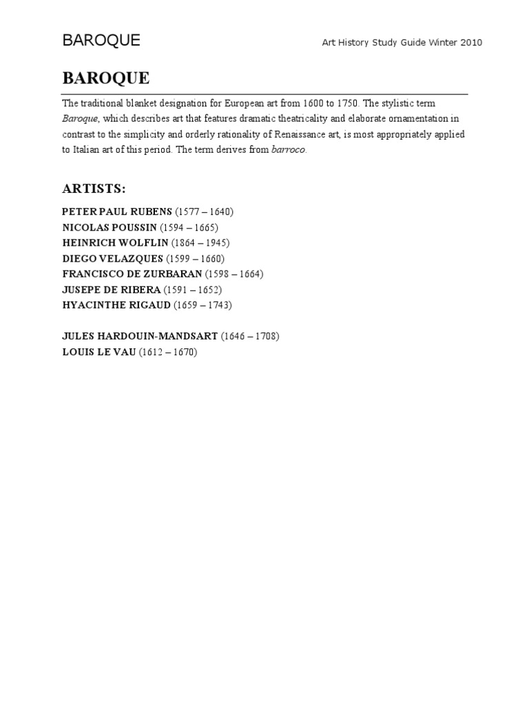 Art Study Guide | PDF | Impressionism | Surrealism