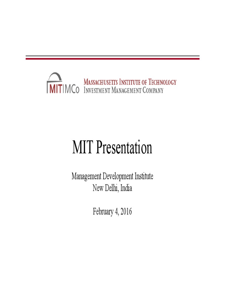 MIT Presentation | Investor | Investing