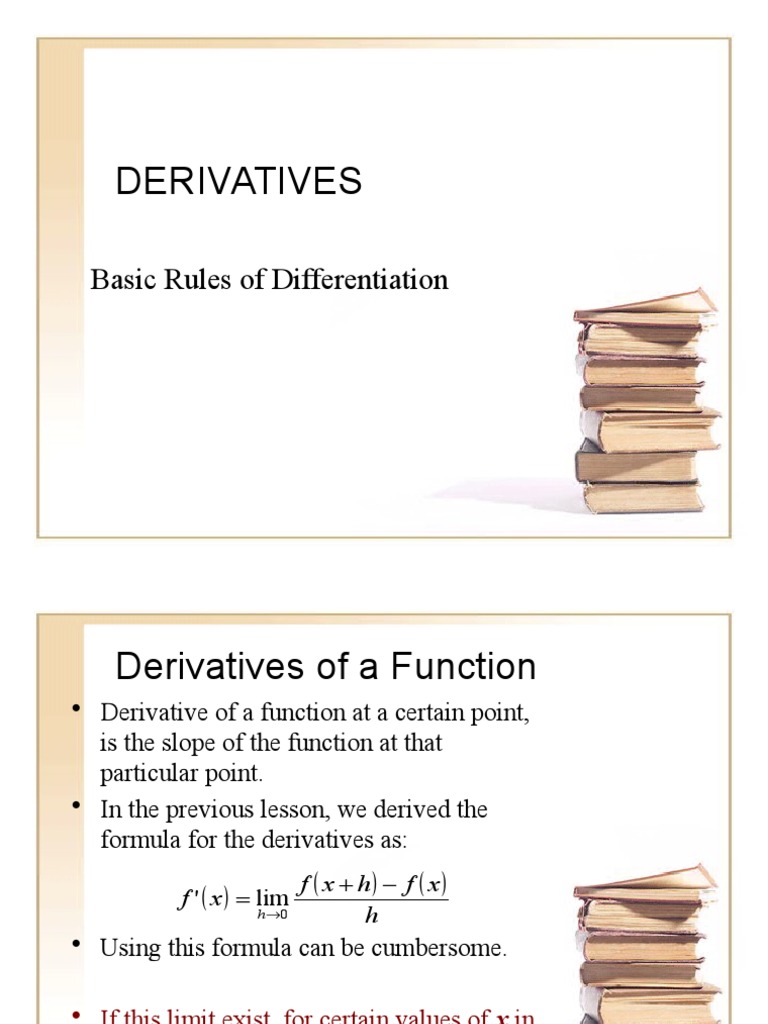 Basic Differentiation Rules Explained | PDF | Derivative | Slope