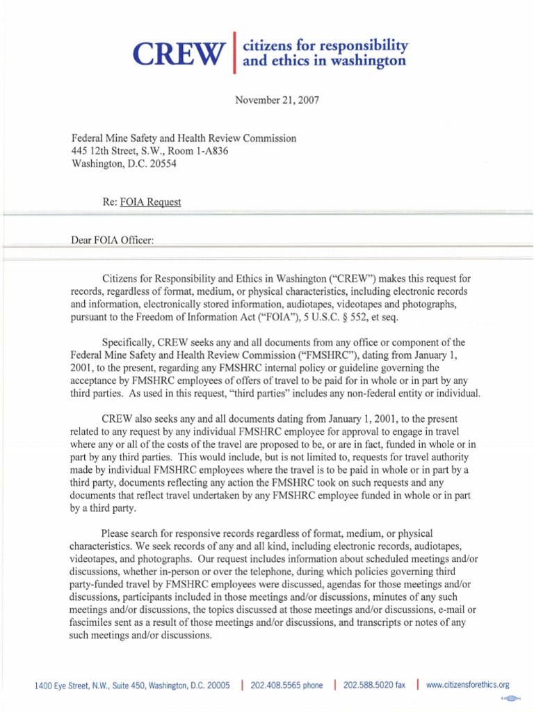 CREW: Federal Mine Safety and Health Review Commission: Regarding Paid ...