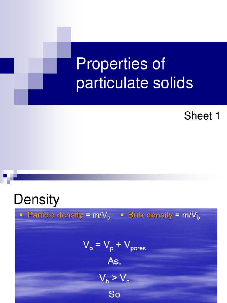 Properties of Particulate Solids | PDF | Teaching Methods & Materials ...