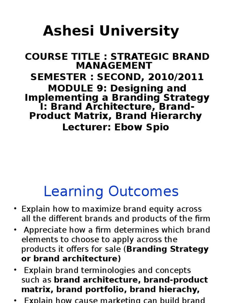 Designing and Implementing A Branding Strategy I Brand Architecture ...