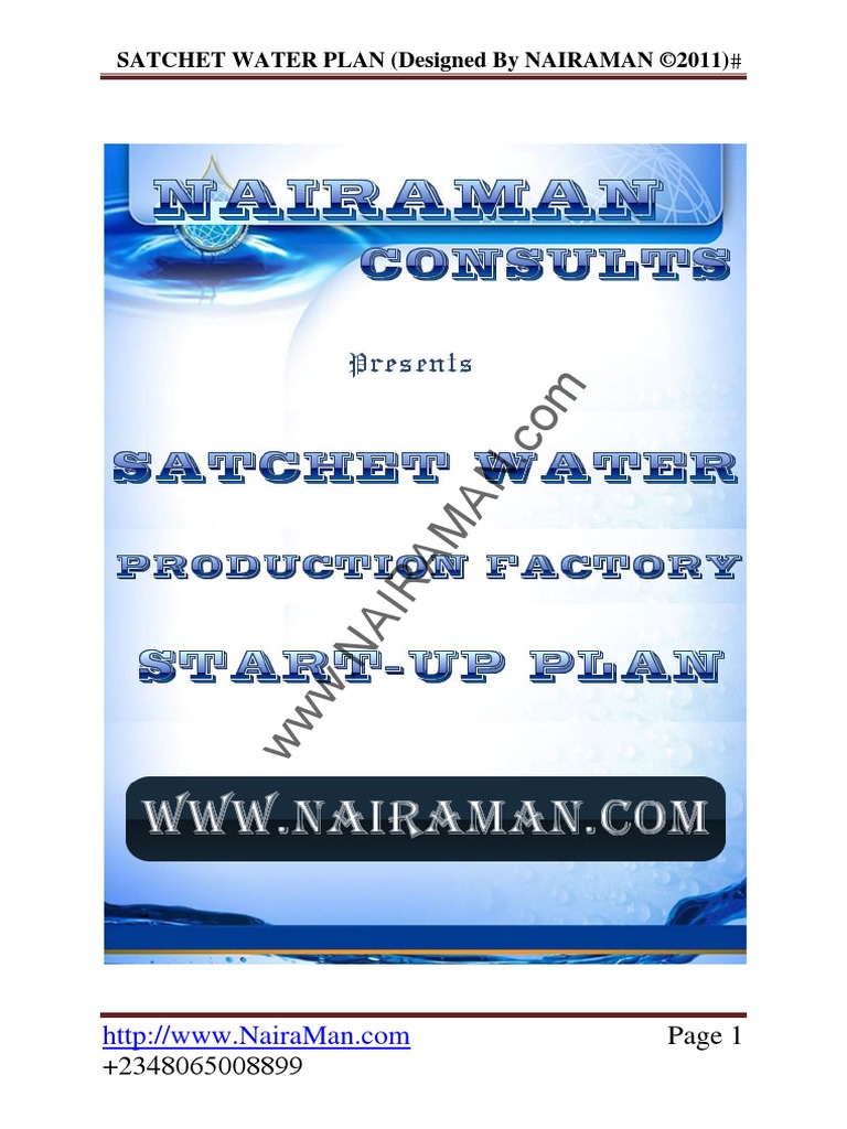 Sachet Pure Water Business Plan | PDF | Nature