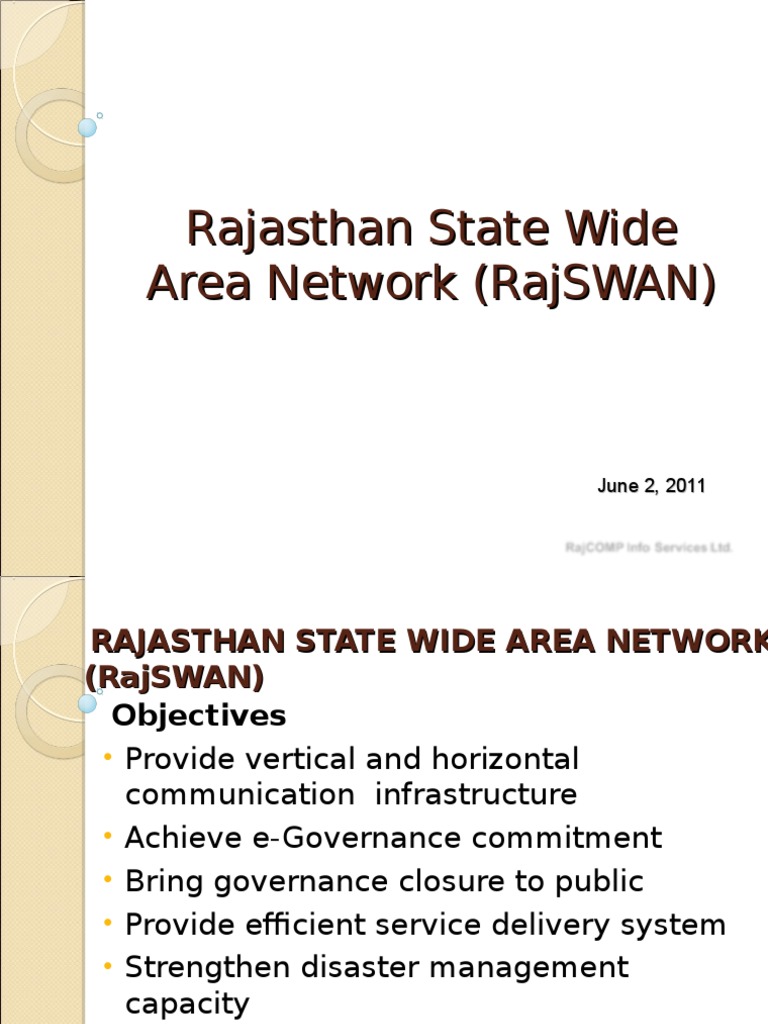 Rajasthan State Wide Area Network Rajswan | PDF | Science | Technology ...