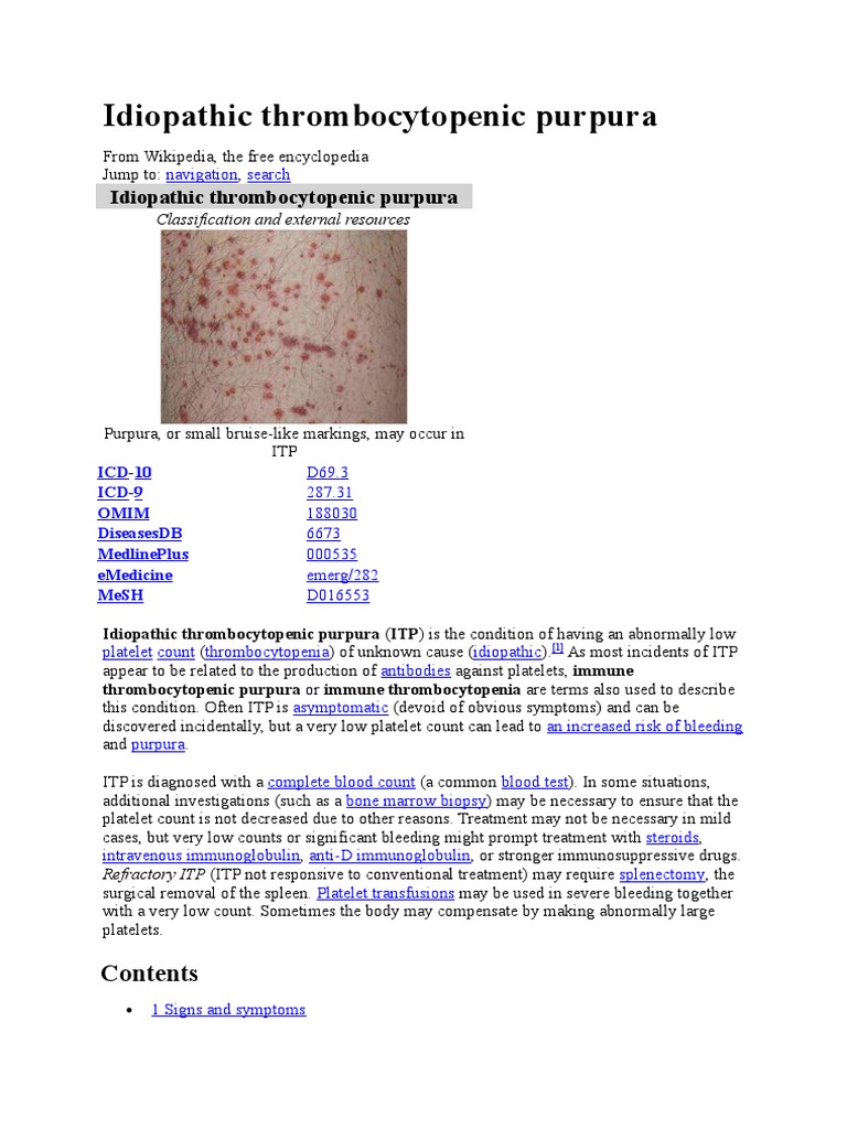 Idiopathic thrombocytopenic purpura.doc | Hematology | Immunology