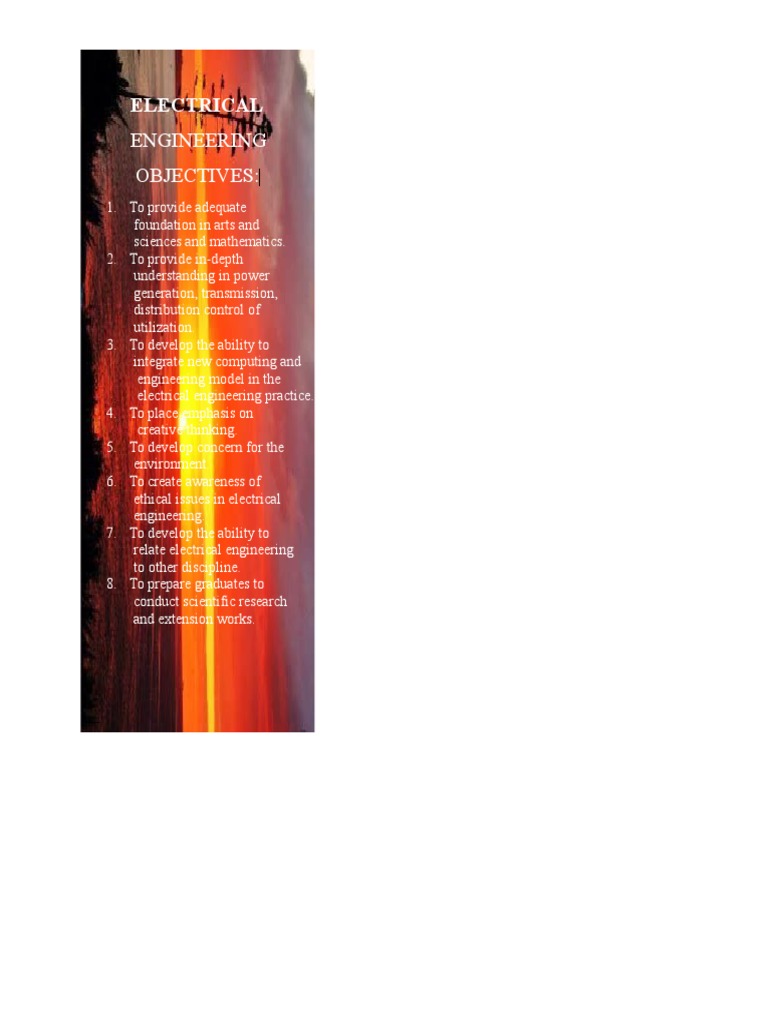 Electrical and Mechanical Engineering Goals | PDF | Art | Computers