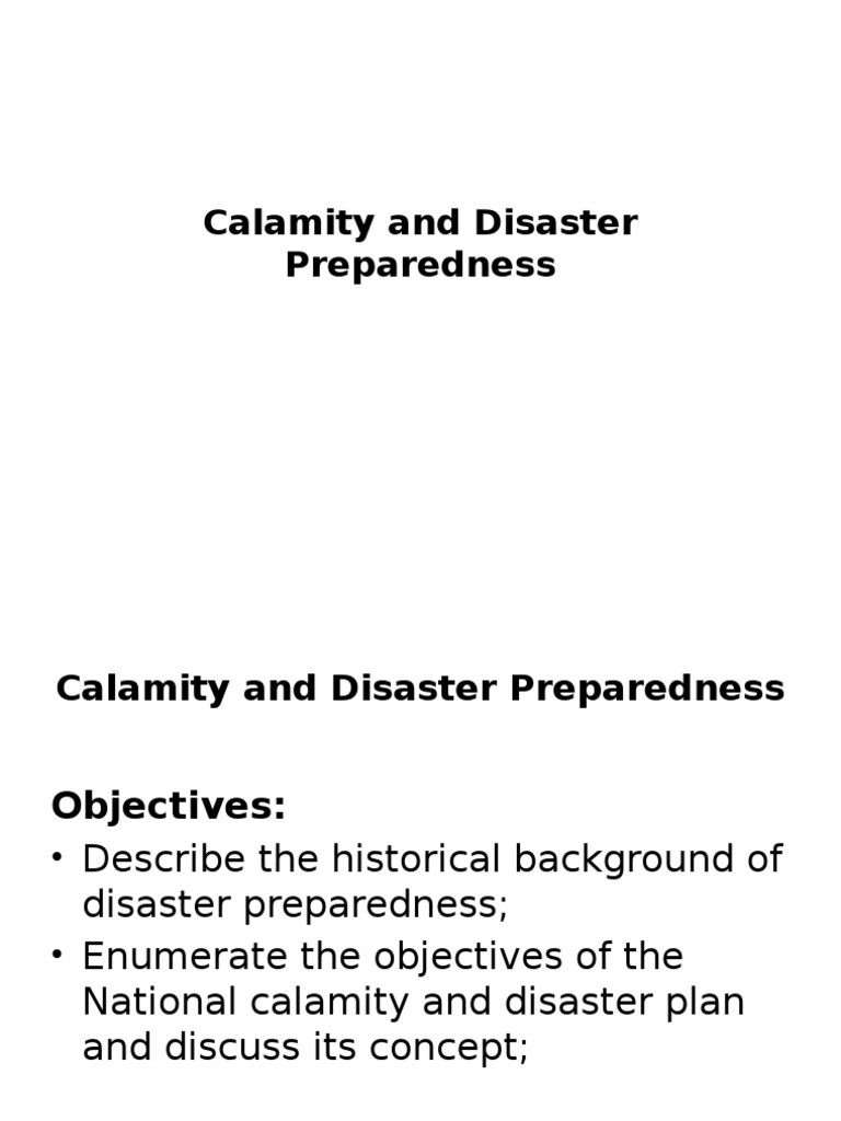 Calamity and Disaster Preparedness Guide | PDF | Emergency Management ...