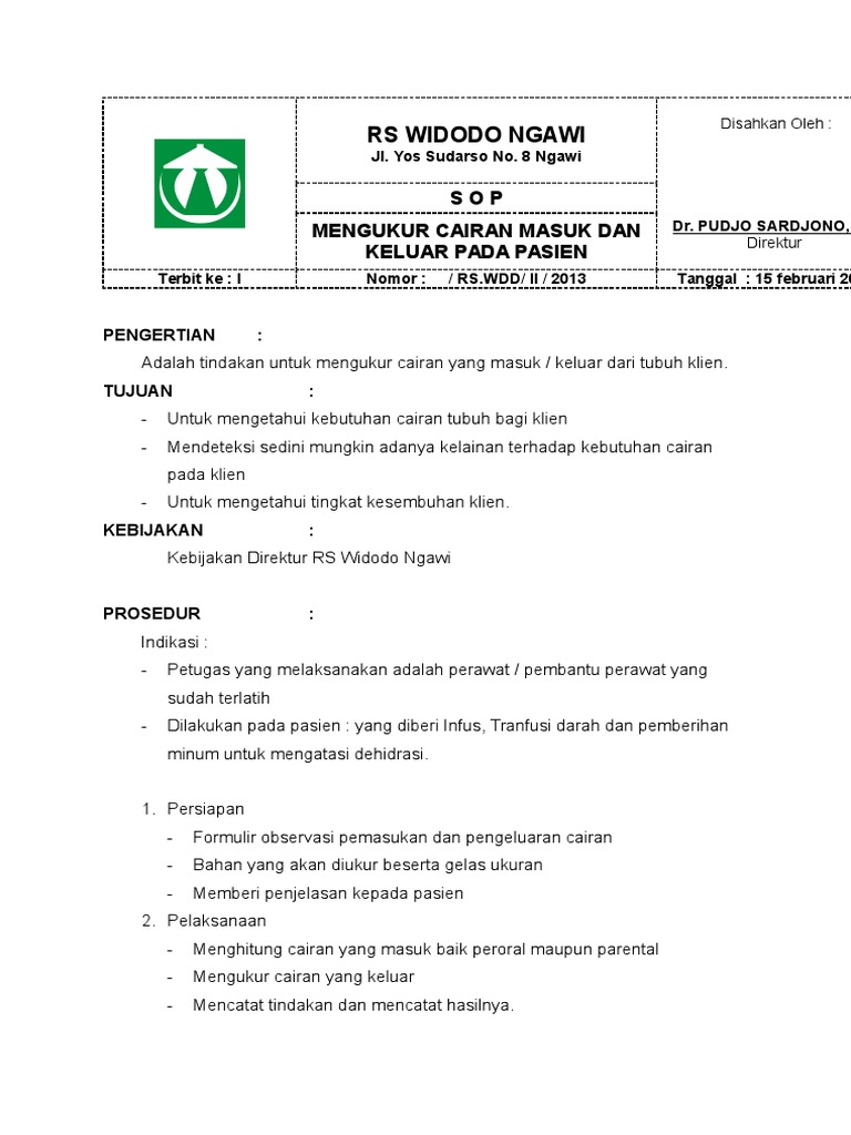 Sop Input & Output | PDF