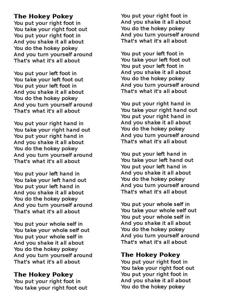 Hokey Pokey Guitar Chords