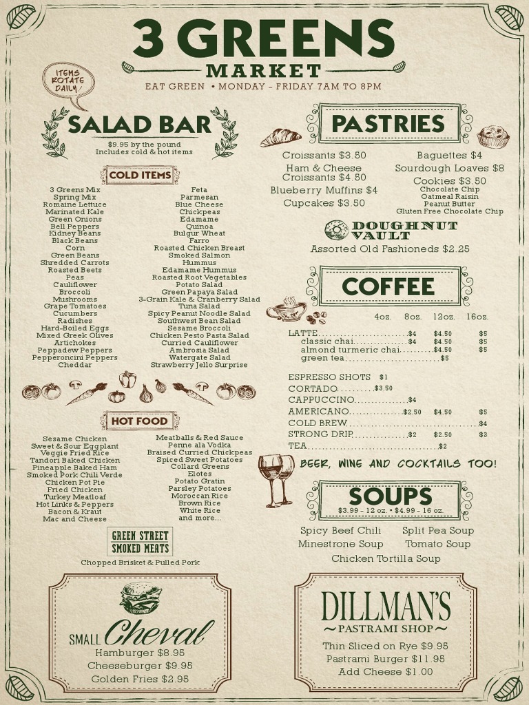 3 Greens Market To-Go Menu PDF | PDF