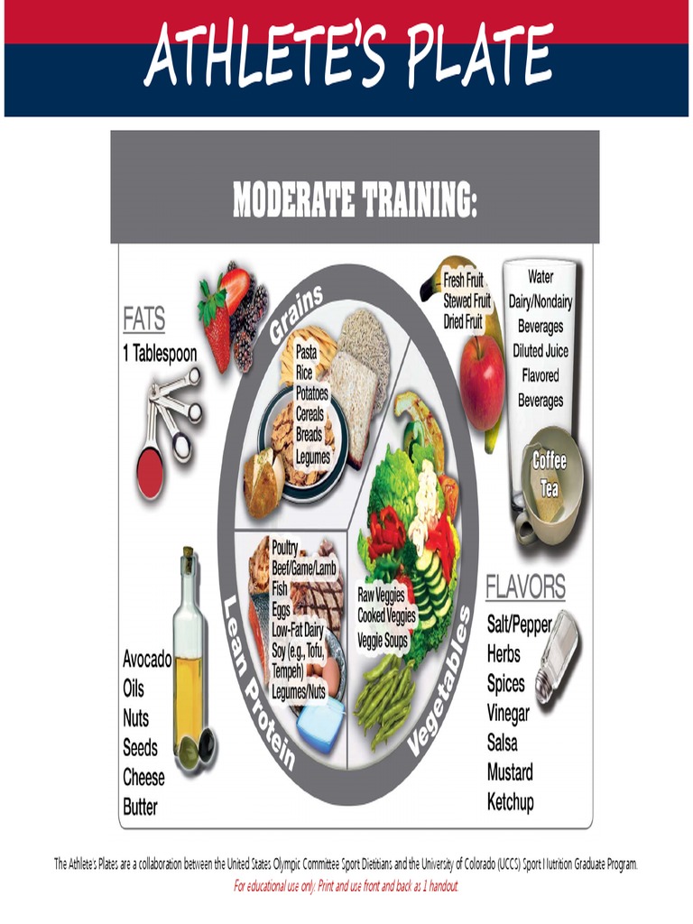 Usoc Athlete Plates Moderate Day Handout | PDF