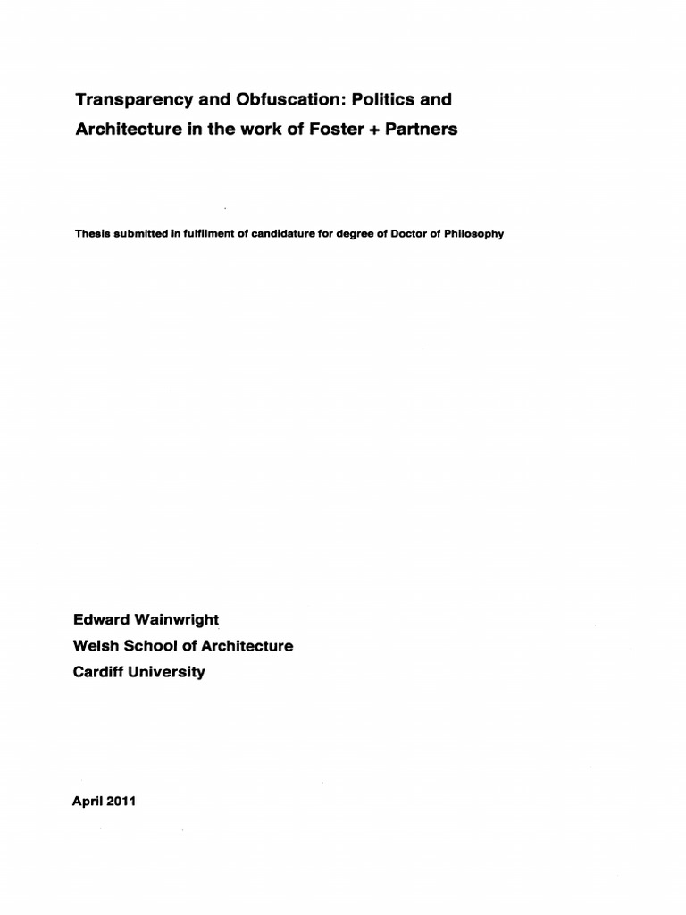 Foster | PDF | Thesis | Transparency (Behavior)