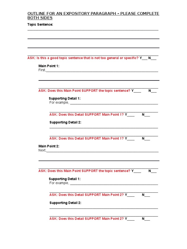 Outline Handout Blank | PDF | Career & Growth