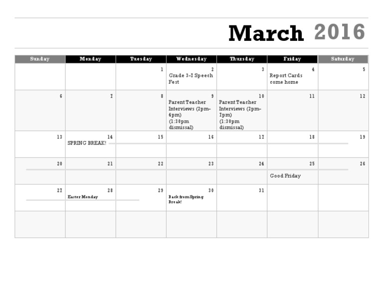 March Calendar | PDF